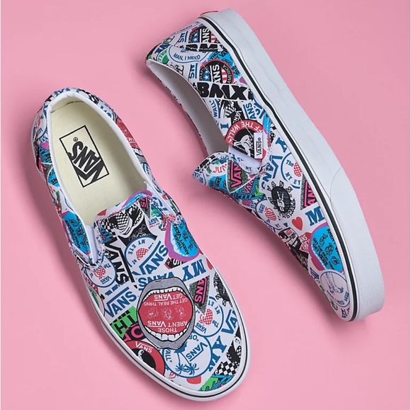 Vans | Shoes | Vans Slipon Mashup Stickers Skate Shoes | Poshmark